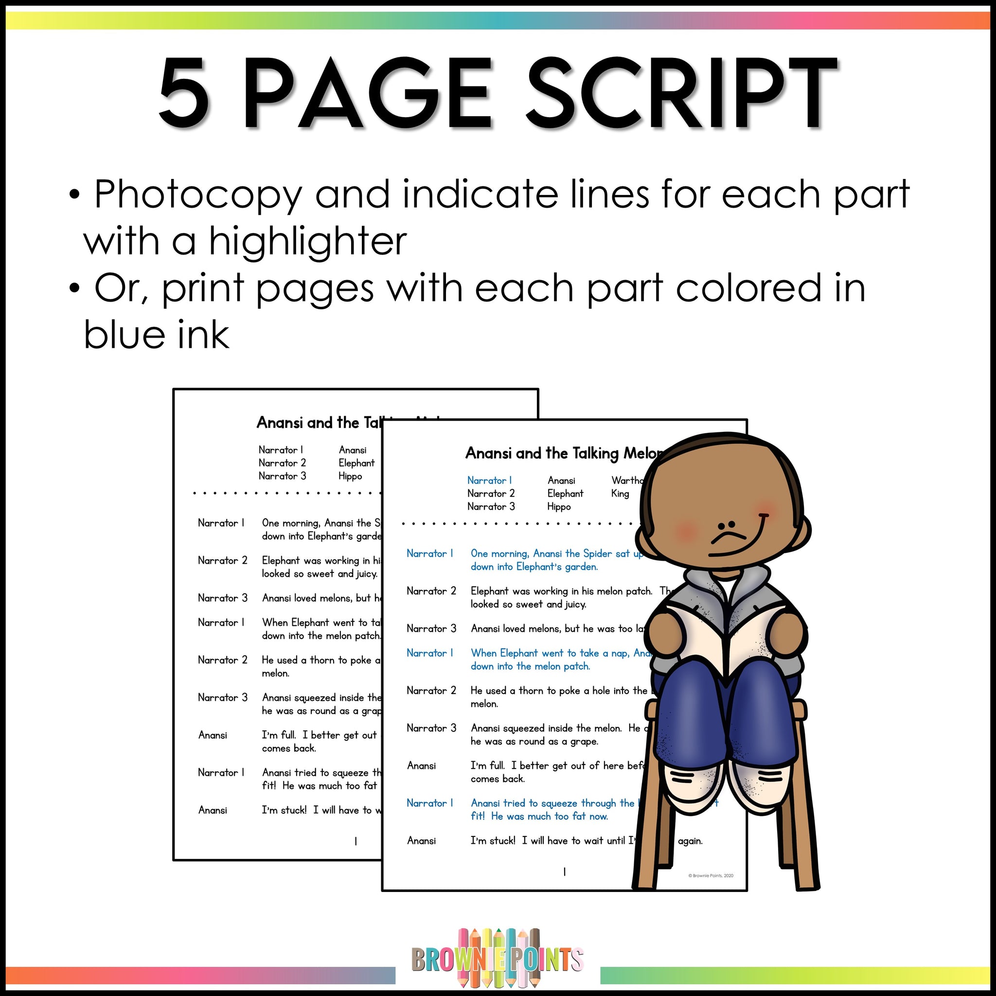 Anansi and the Talking Melon Reader's Theater Script – Brownie Points ...