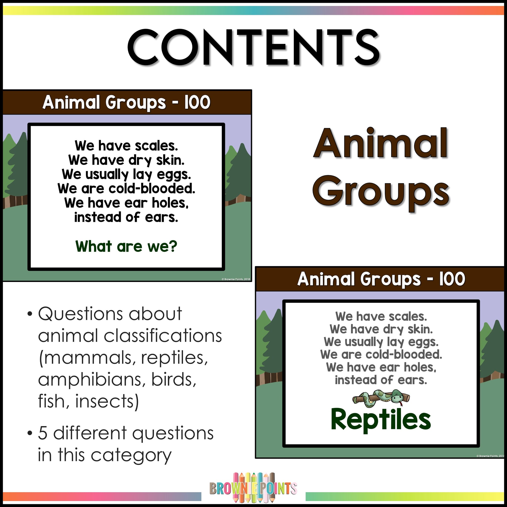 Animal Classifications PowerPoint Games – Brownie Points Teaching Shop
