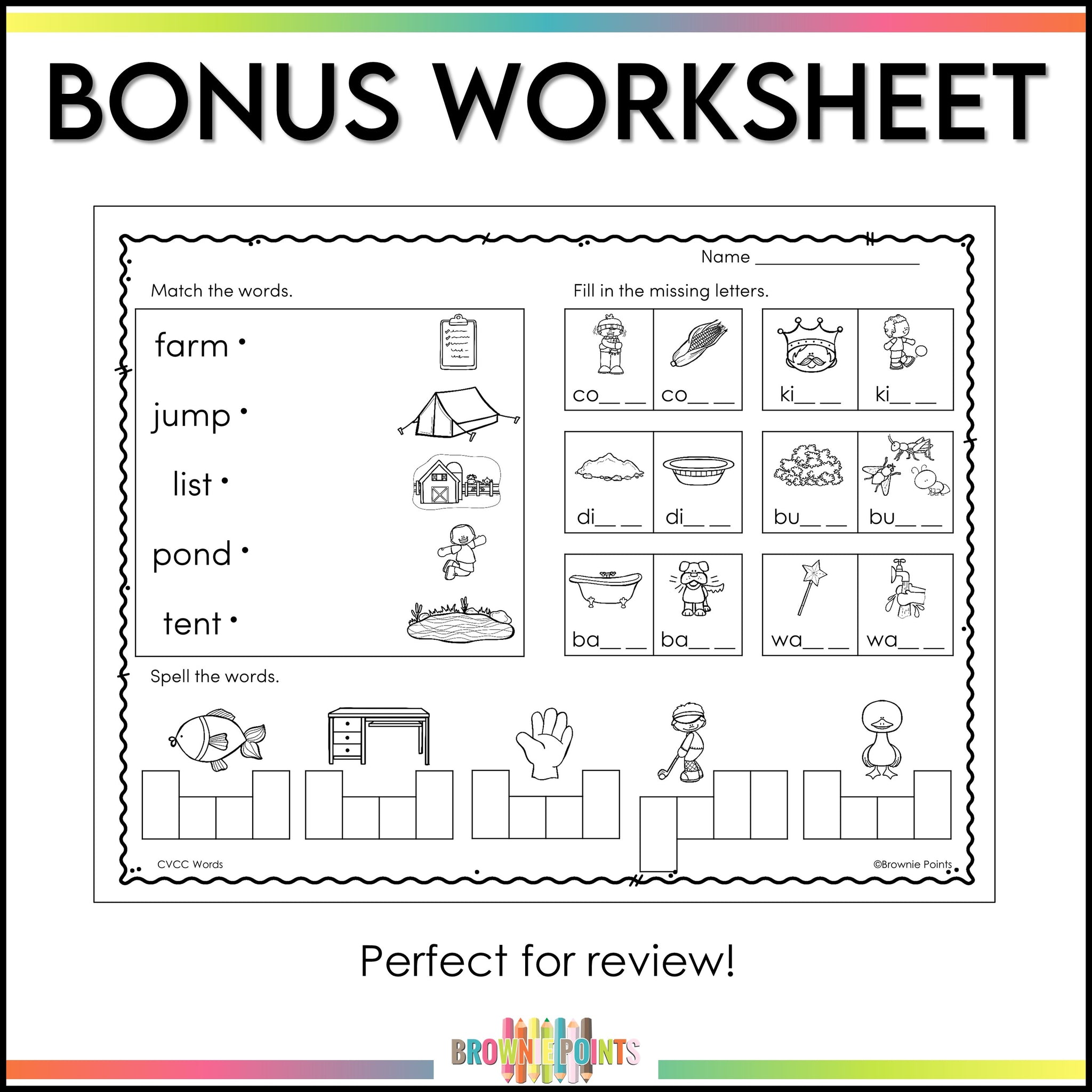 CVCC Words PowerPoint Game - Final Consonant Blends and Digraphs ...