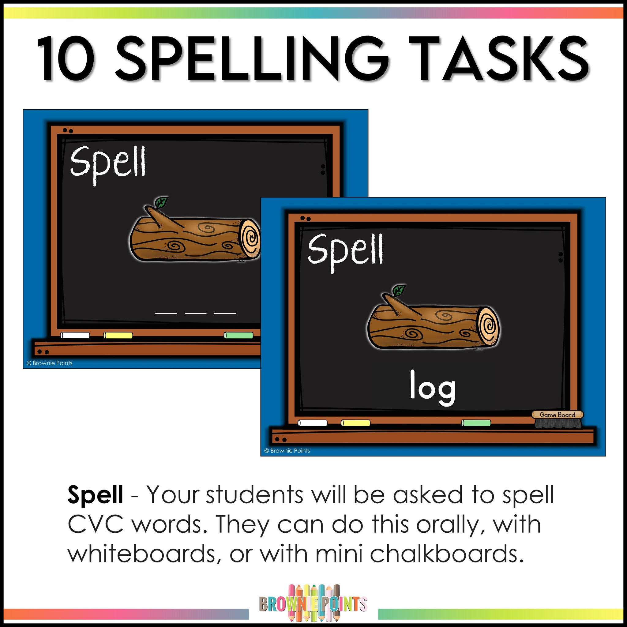 CVC Words PowerPoint Game - Short O – Brownie Points Teaching Shop