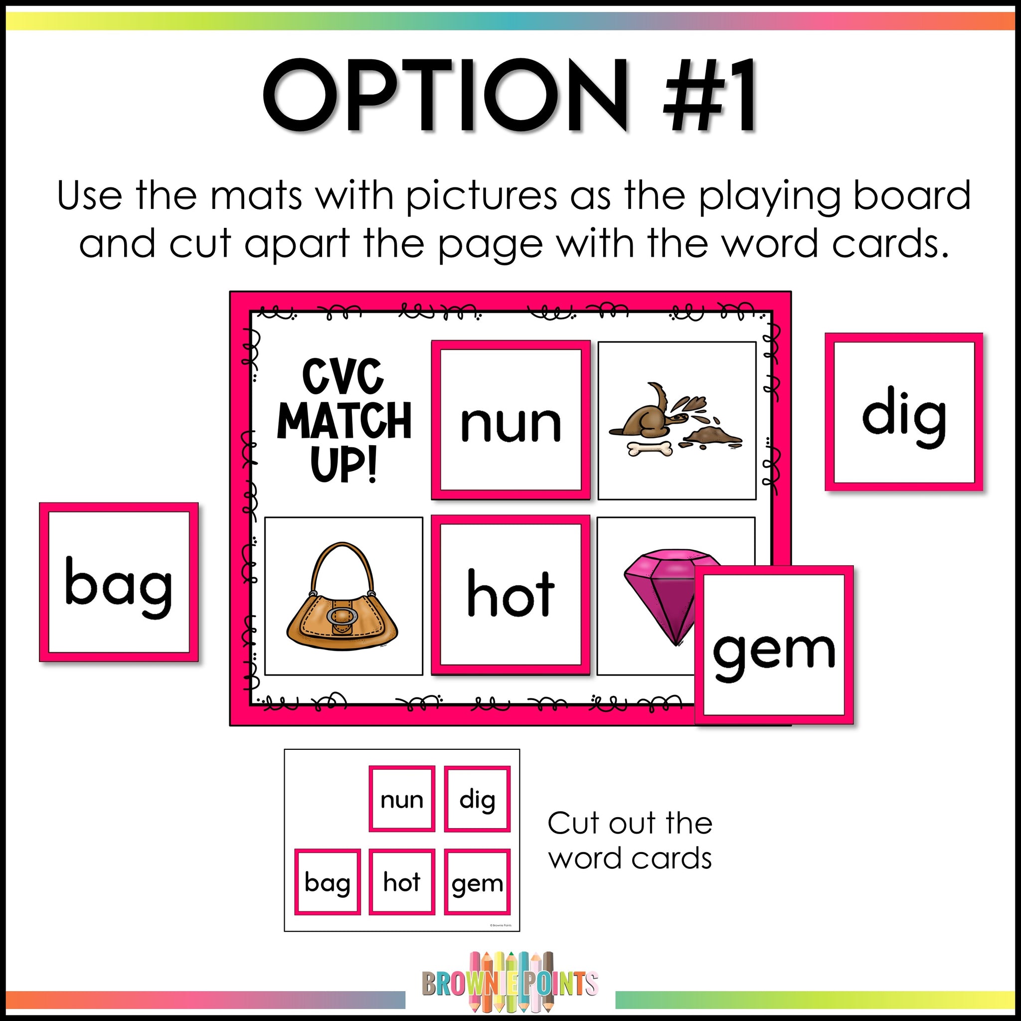 CVC Words Matching Mats – Brownie Points Teaching Shop