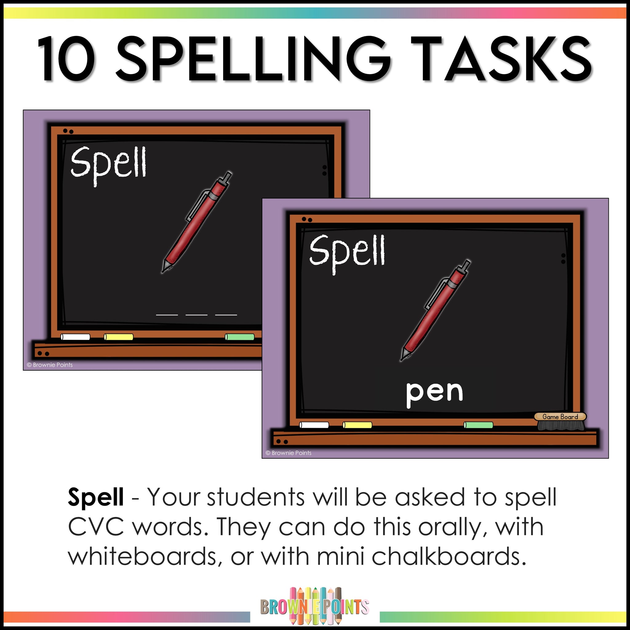 CVC Words PowerPoint Game – Brownie Points Teaching Shop