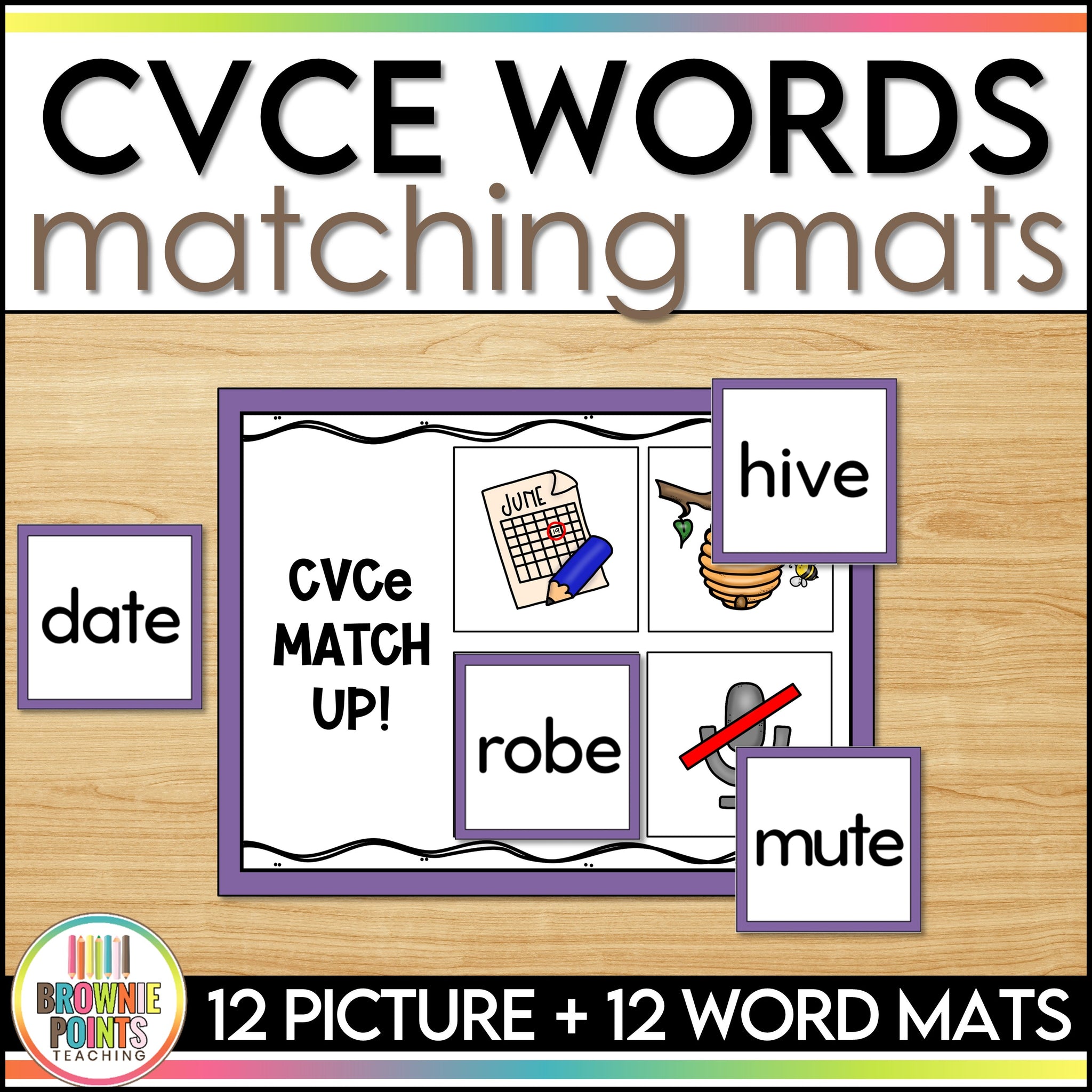 CVCe Words Matching Mats – Brownie Points Teaching Shop
