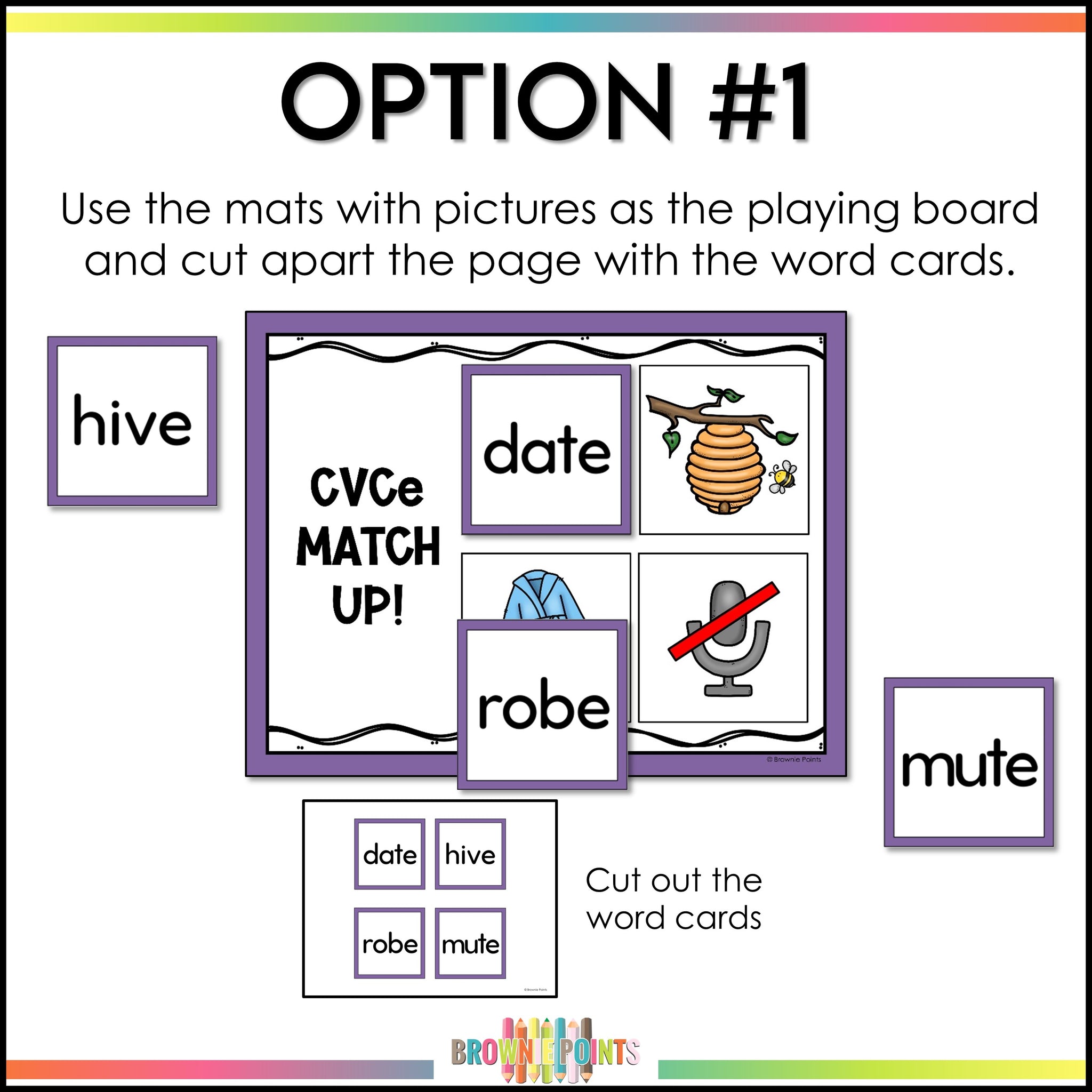 CVCe Words Matching Mats – Brownie Points Teaching Shop