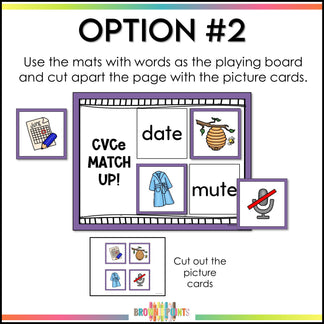 CVCe Words Matching Mats – Brownie Points Teaching Shop