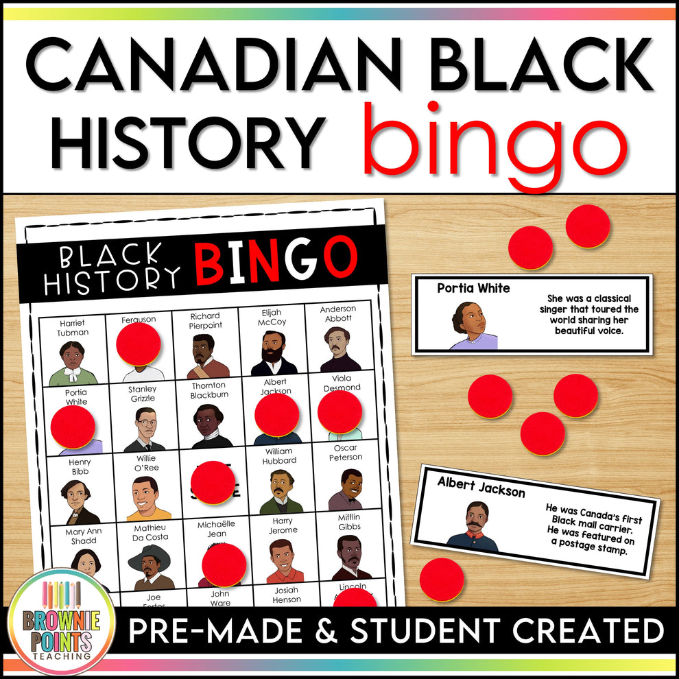 Black History in Canada - Bingo – Brownie Points Teaching Shop