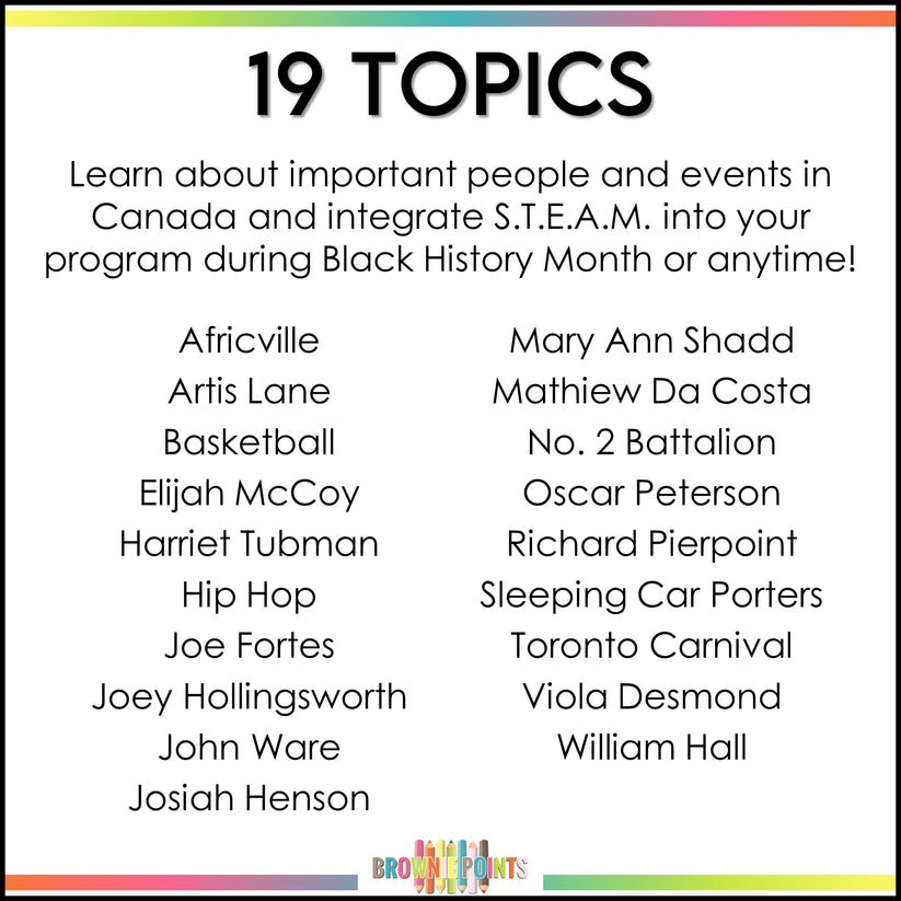 Black History in Canada - STEM Challenges – Brownie Points Teaching Shop