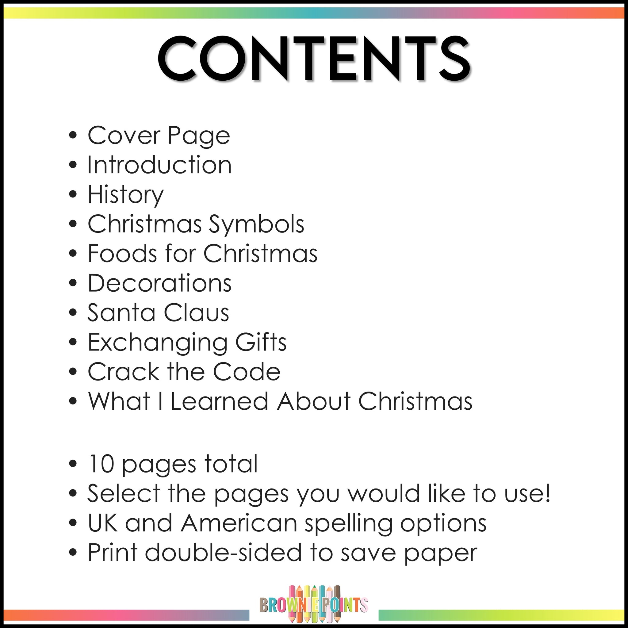Christmas Mini Book – Brownie Points Teaching Shop