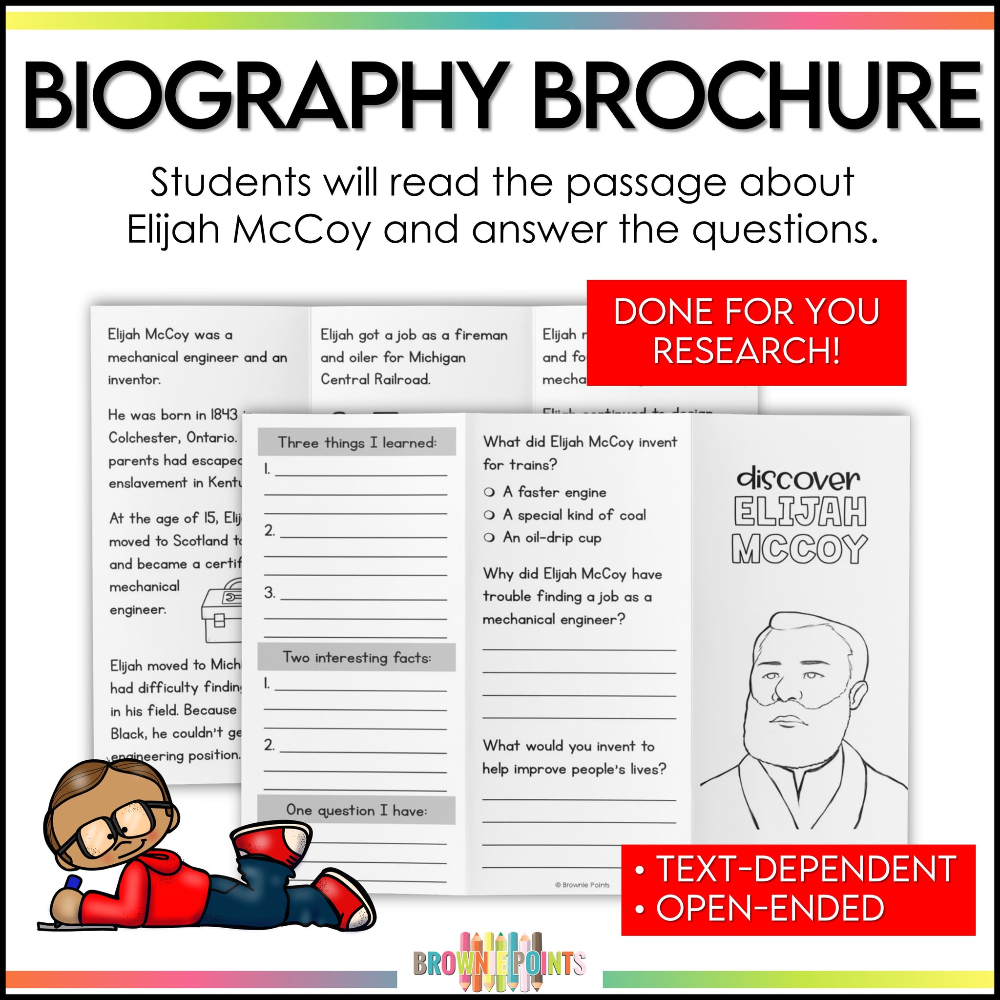 Elijah McCoy Trifold Biography – Brownie Points Teaching Shop