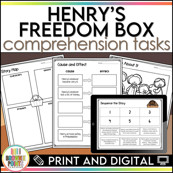 Henry's Freedom Box Comprehension Activities – Brownie Points Teaching Shop