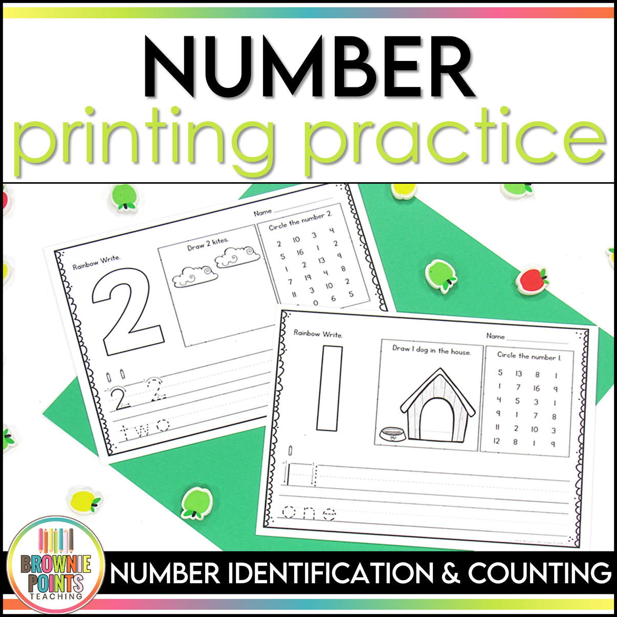 Number Printing Practice – Brownie Points Teaching Shop