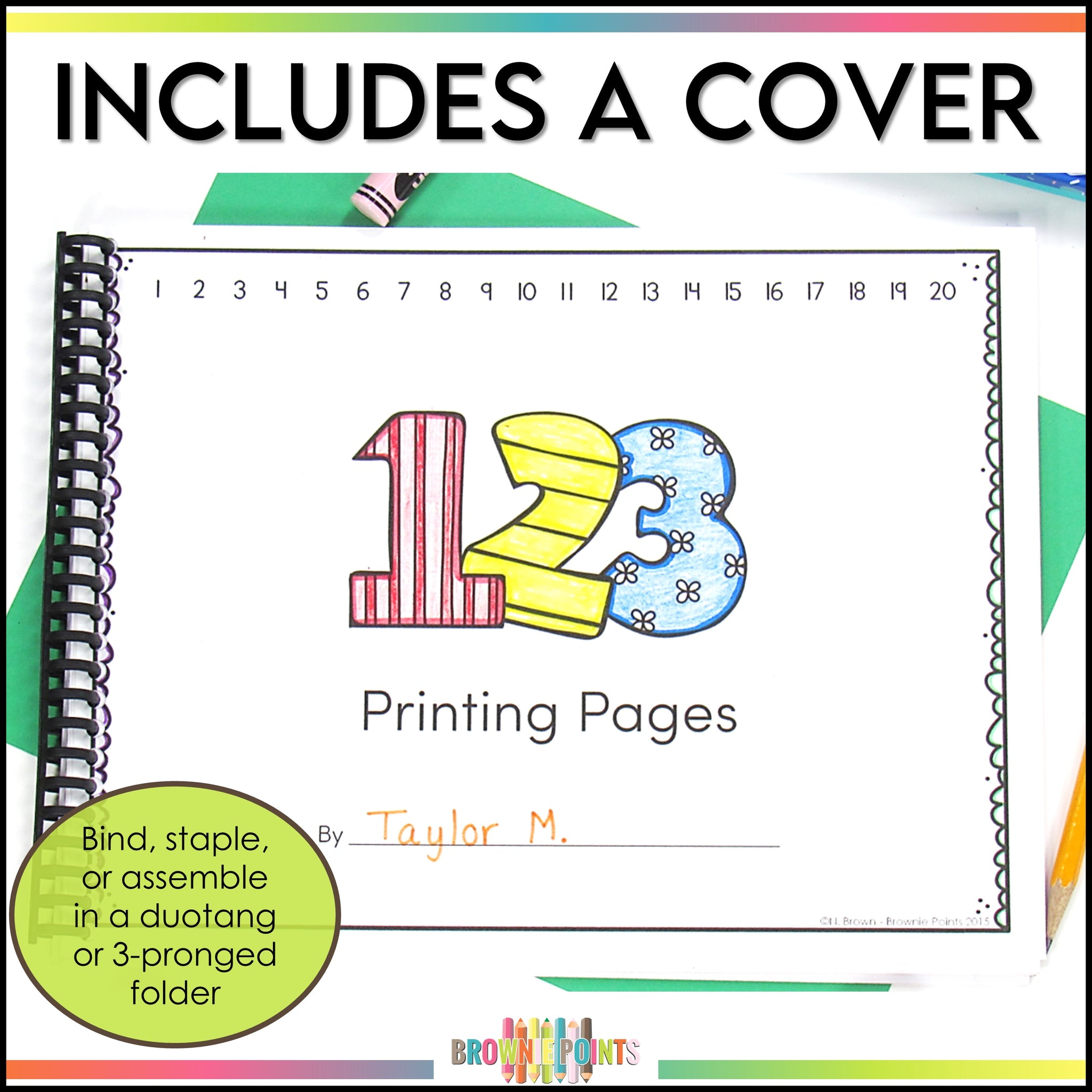 Number Printing Practice – Brownie Points Teaching Shop