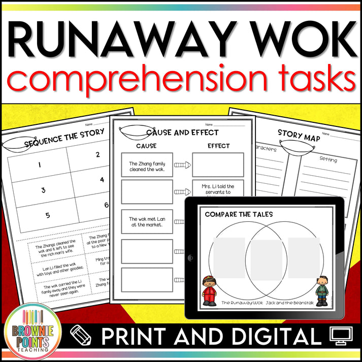 The Runaway Wok Comprehension Activities – Brownie Points Teaching Shop