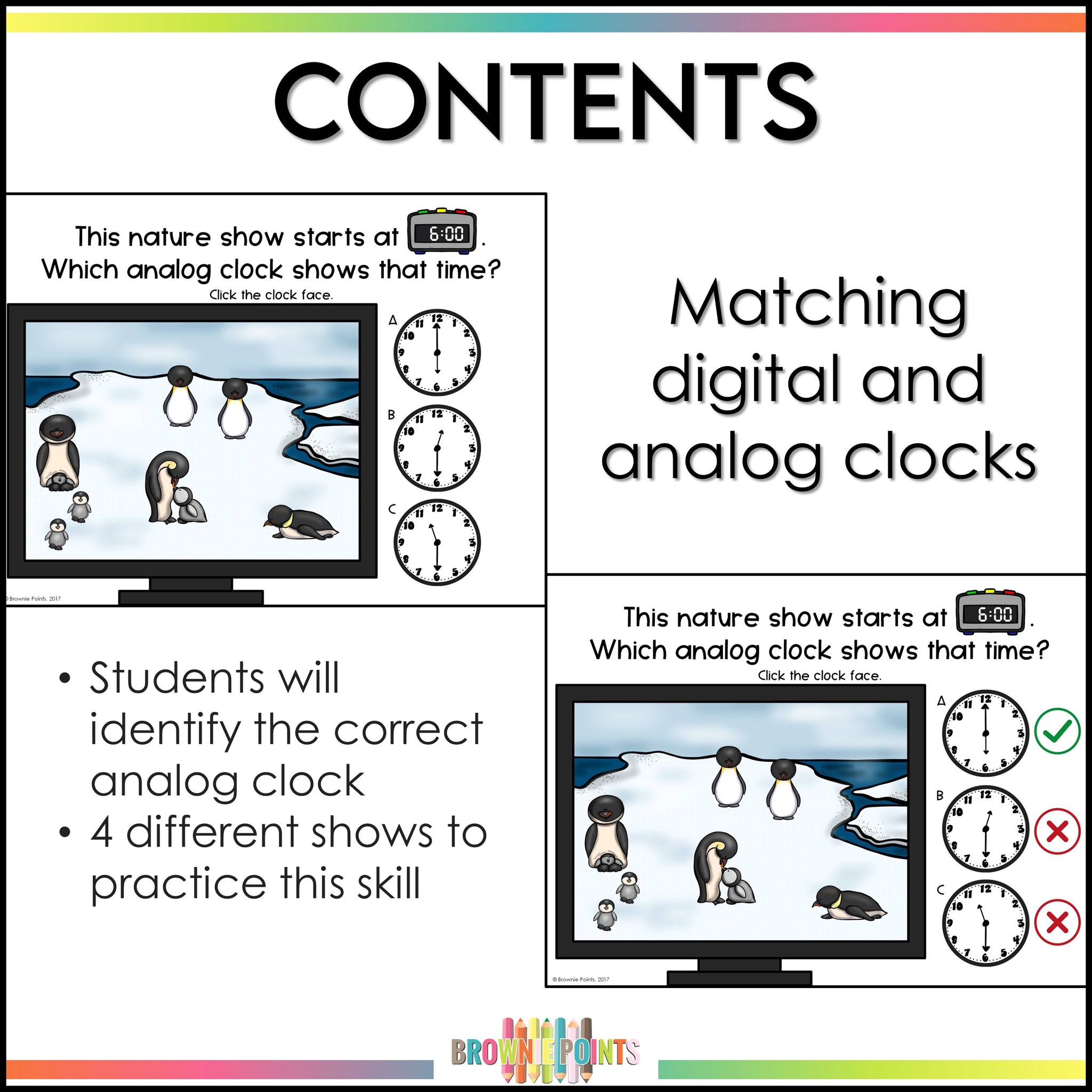 Telling Time to the Hour and Half Hour PowerPoint Game – Brownie Points ...