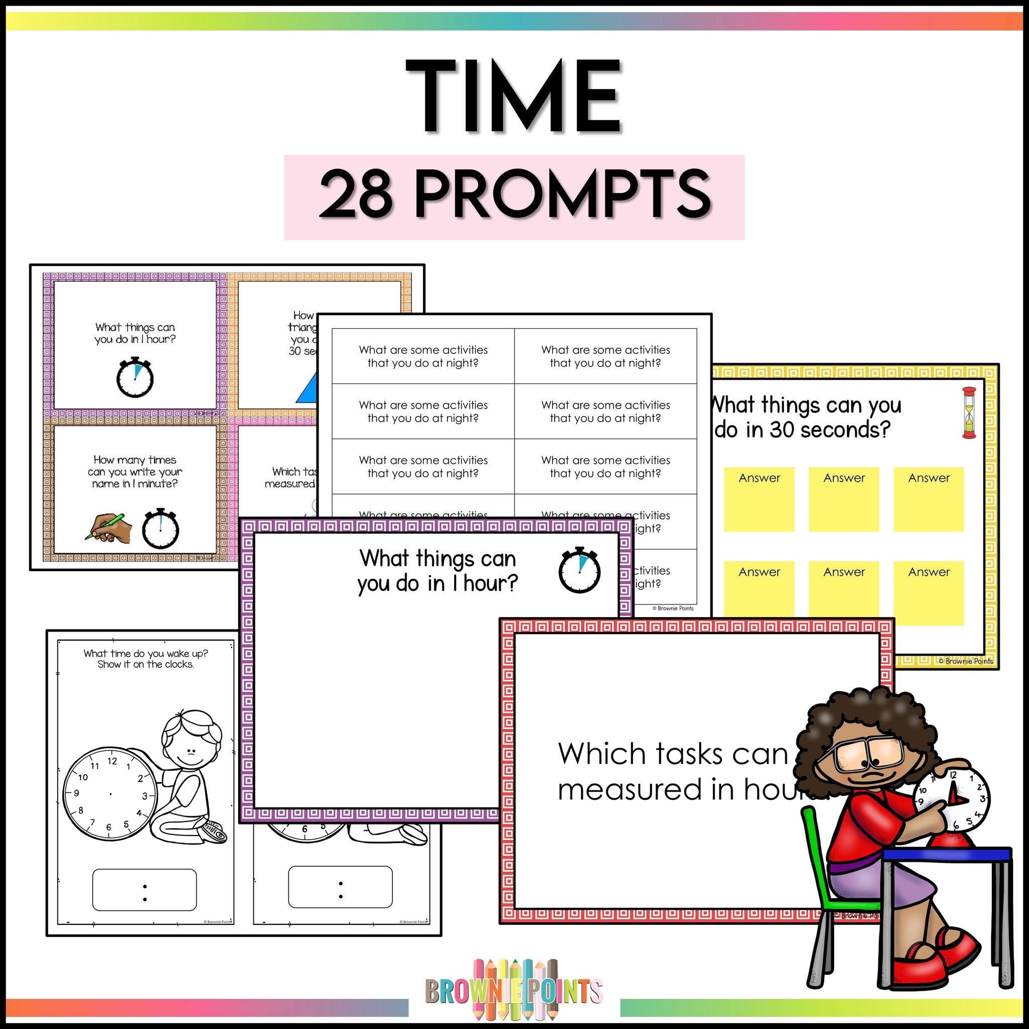 Open-Ended Math Questions - Time – Brownie Points Teaching Shop