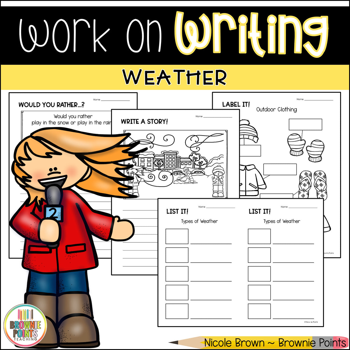 Work on Writing - Weather – Brownie Points Teaching Shop